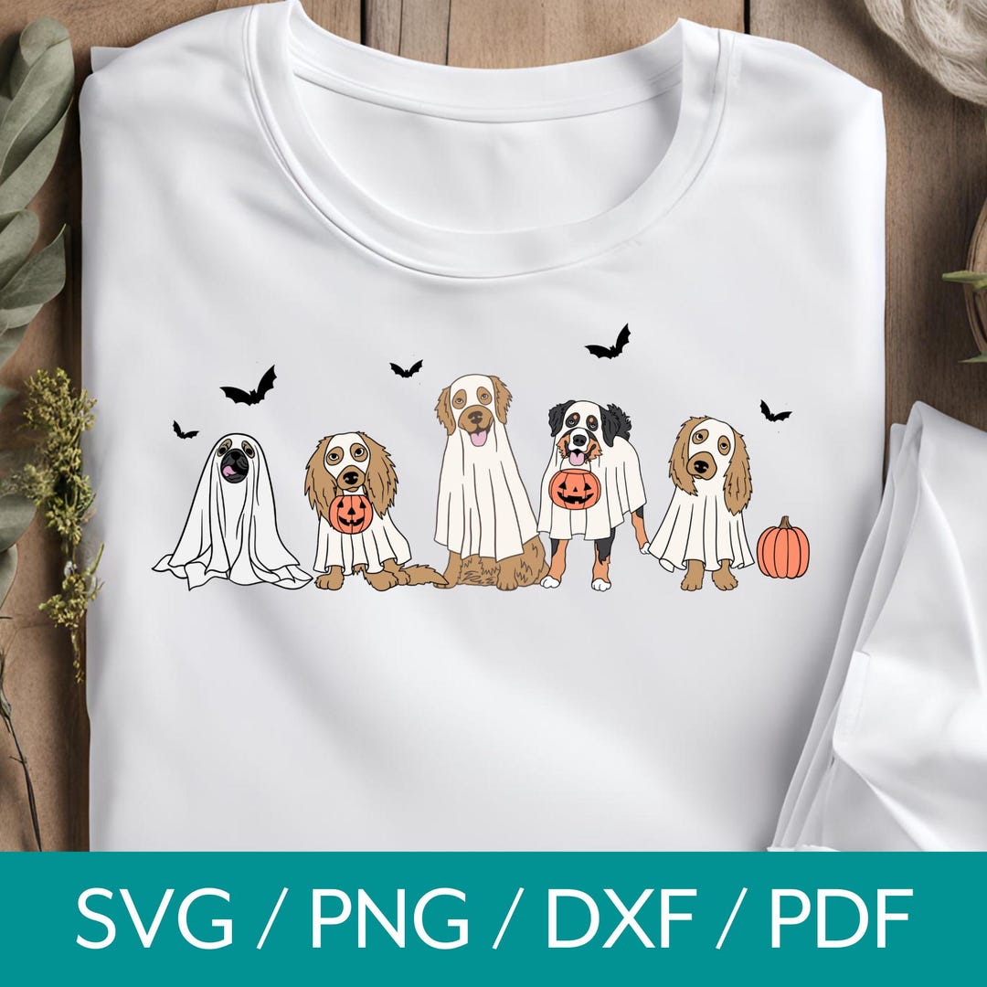 Ghosts With Dog Png, Cute Halloween Ghosts Png, Dog Lover Ghost ...