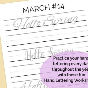 One Year of Hand Lettering Worksheets | Brush Lettering Practice ...