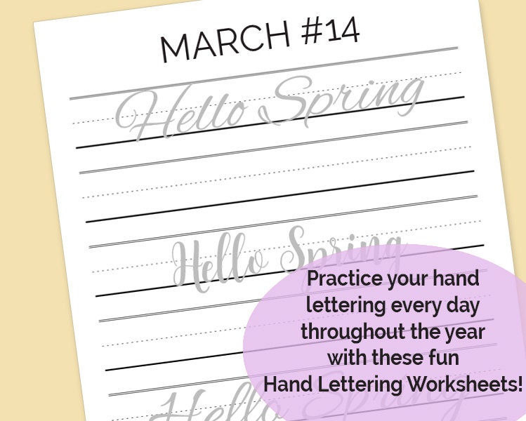One Year of Hand Lettering Worksheets Brush Lettering - Etsy