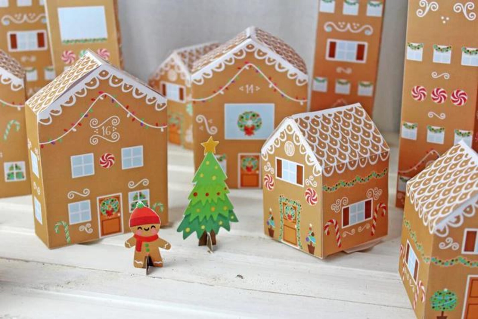 Printable Gingerbread House Advent Calendar, DIY Holiday Countdown ...