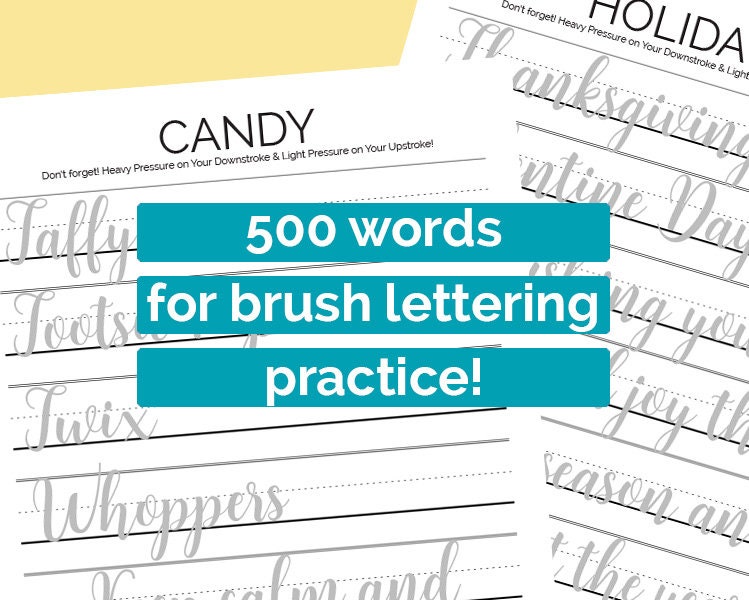 500+ Words to Practice Your Hand Lettering | Brush Lettering Practice ...