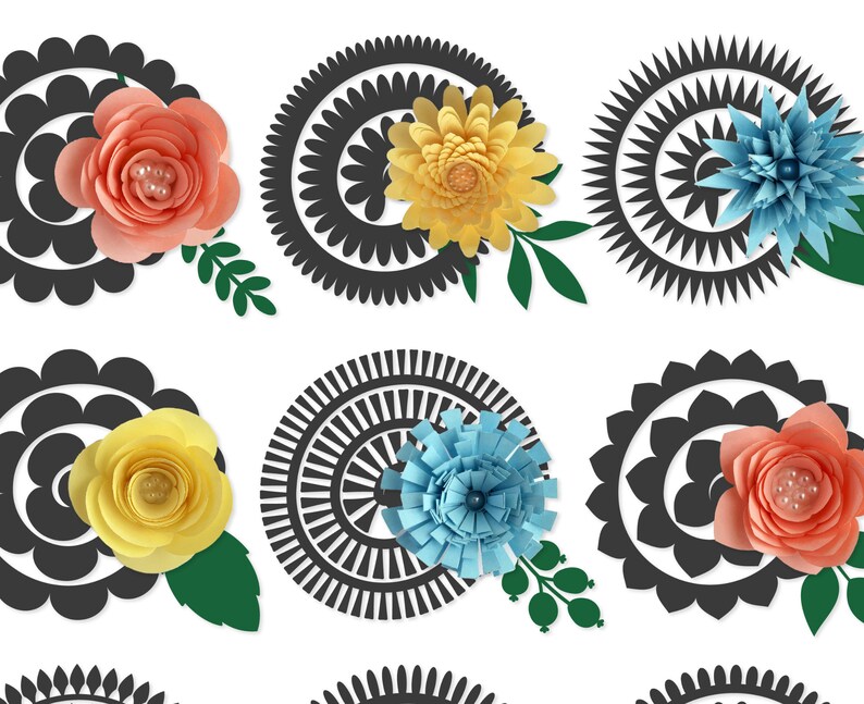 Flor enrollada svg flor de papel svg descarga digital papel - Etsy España