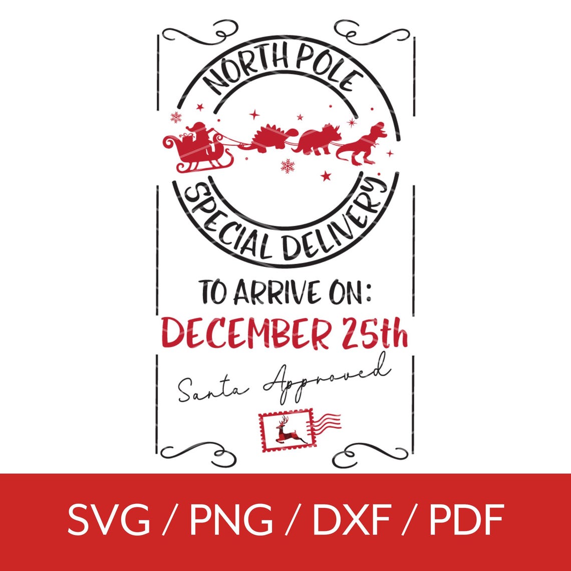 North Pole Dinosaur Mail Svg, North Pole Svg, Express Mail Svg ...