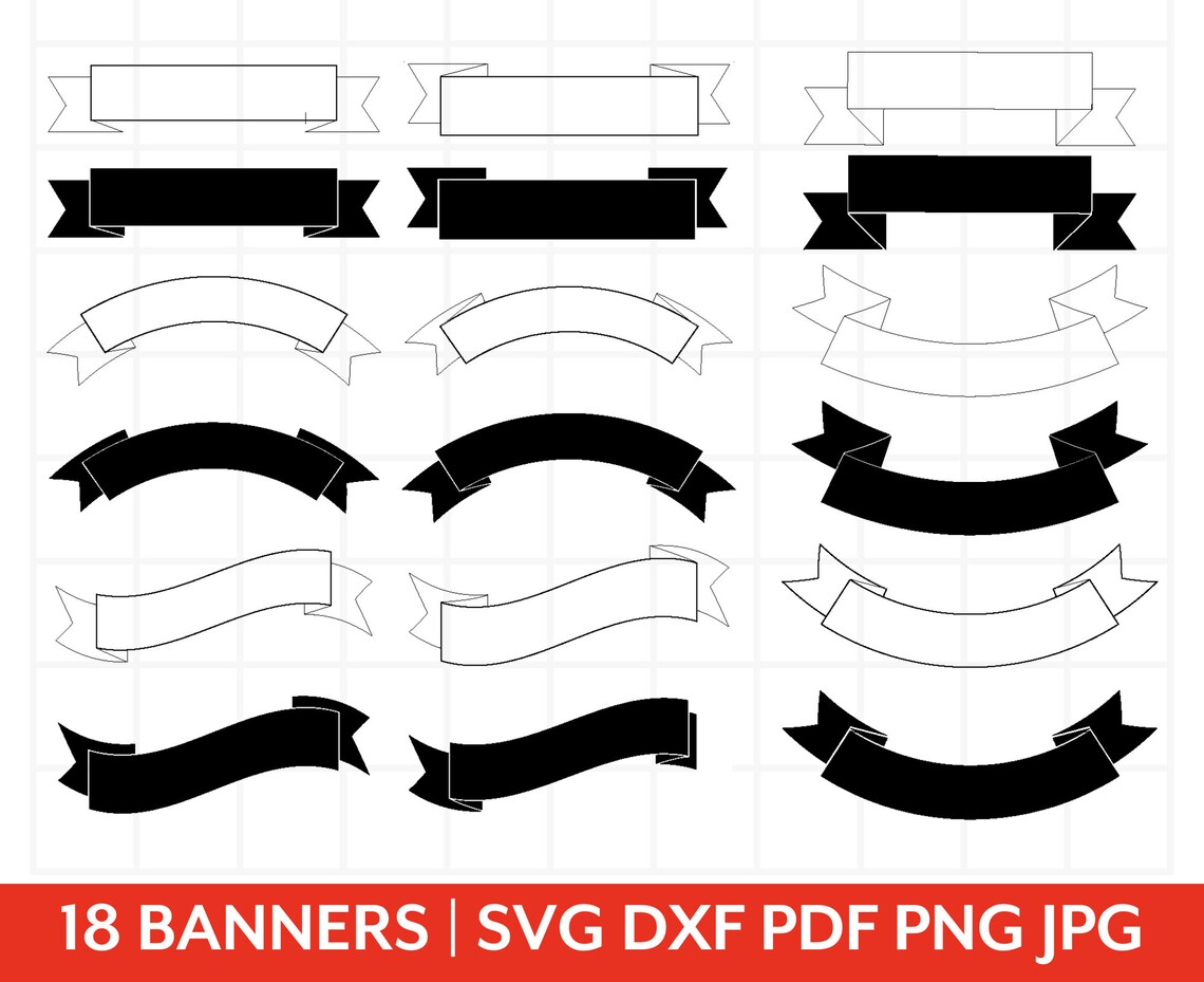 Banner Svg Bundle, Banner Clipart, Banner Png, Banner Vector, Banner ...