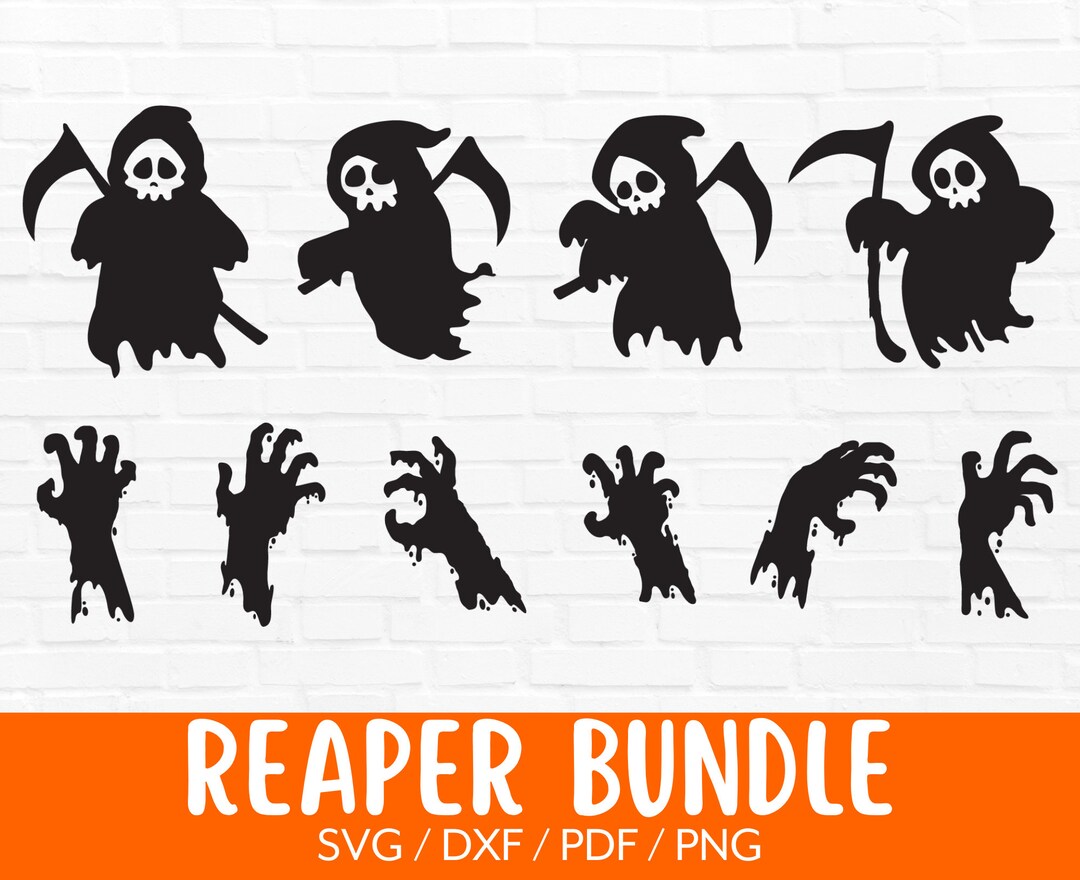 Grim Reaper SVG Bundle, Halloween Grim Reaper SVG, Scary Hands Vector ...