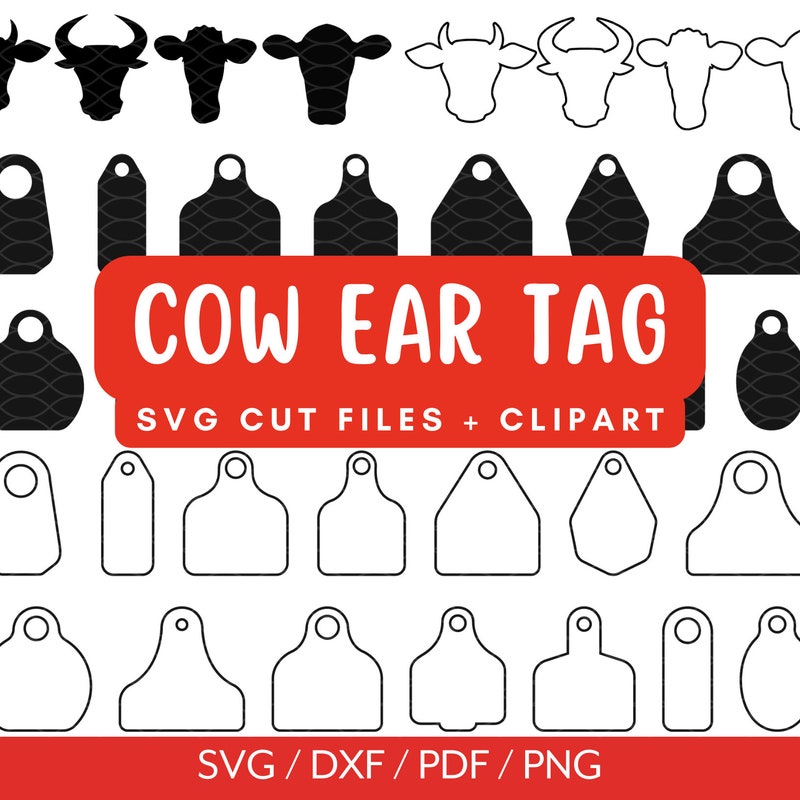 Cow Tag Keychains Svg - Etsy