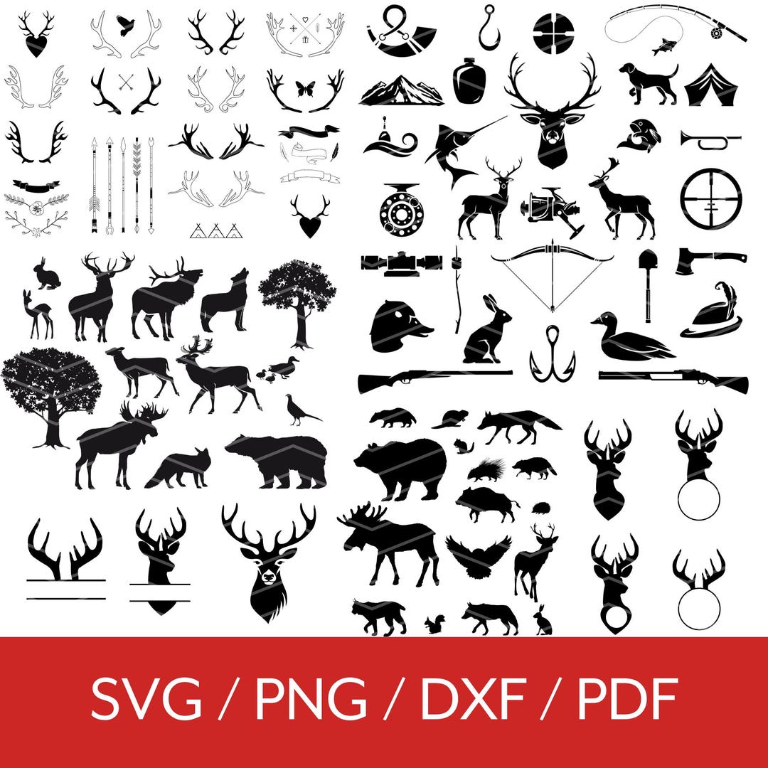 Hunting SVG Bundle, Deer Hunter Png, Outdoor Svg, Hunting Svg, Woodland ...