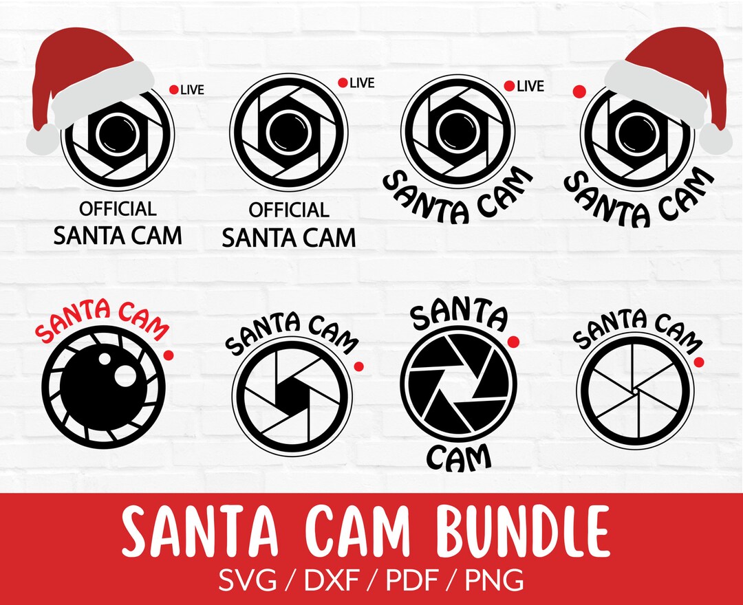 Santa Cam SVG, Christmas Ornament SVG, Simple Santa Cam Ornament SVG ...