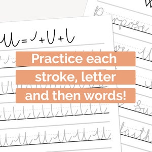 Monoline Printable Handlettering Worksheets | Intro to Lettering ...