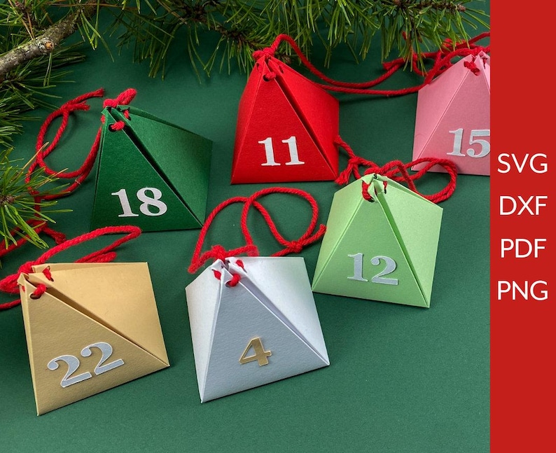 DIY Christmas Advent Calendar Paper Svg | Christmas Countdown Boxessvg ...
