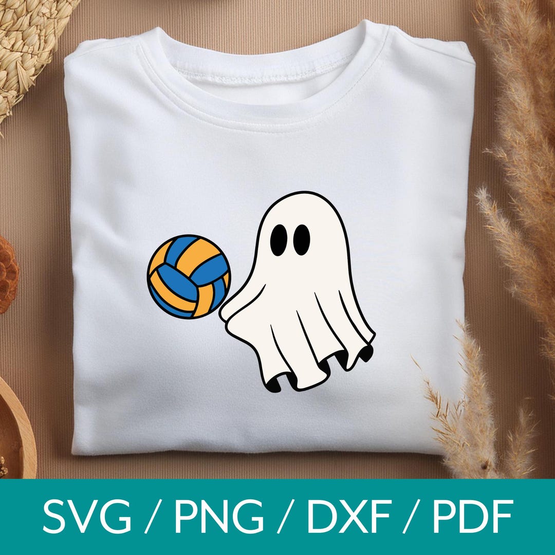 Cute Volleyball Ghost SVG, Ghost Sport Halloween Svg, Ghost Clipart ...
