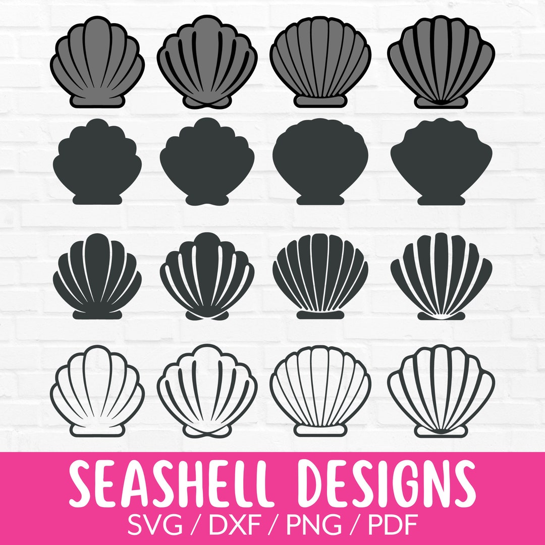 Seashell SVG, Seashell Outline Solid, Cute Pastel Mermaid Clipart PNG ...