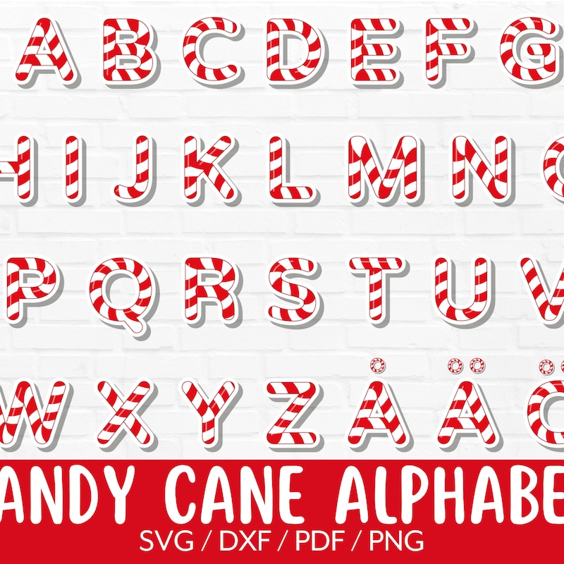 Candy Cane Letters - Etsy
