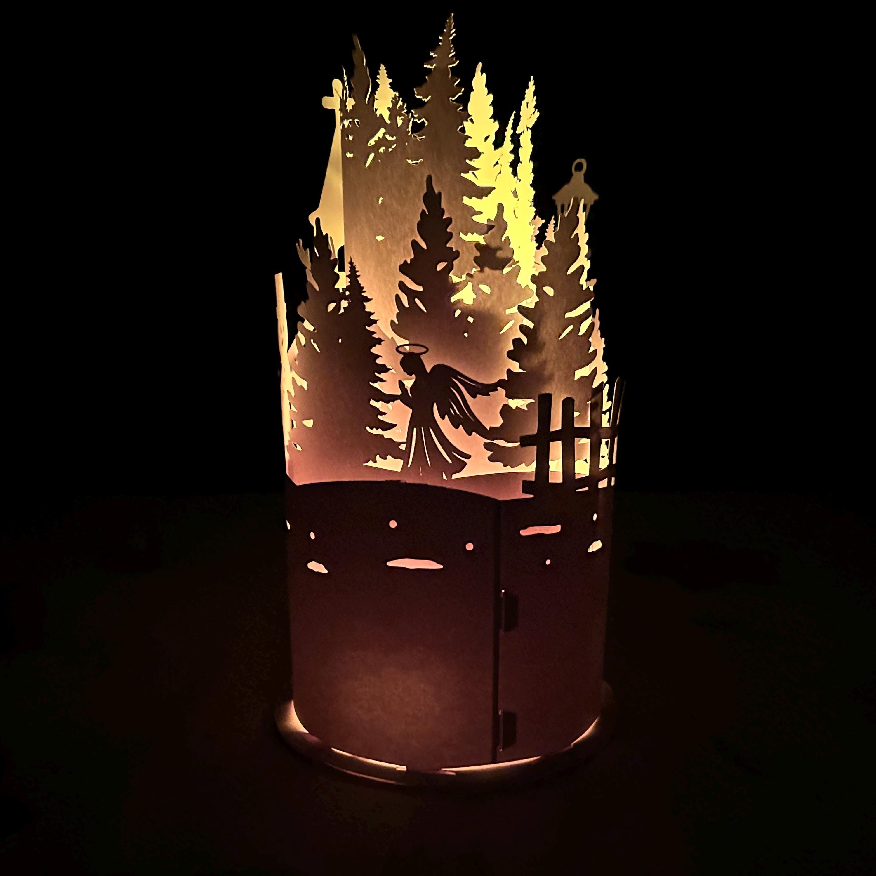 Winter Paper Lantern SVG Template, 3D Papercut Lantern, DIY Christmas ...