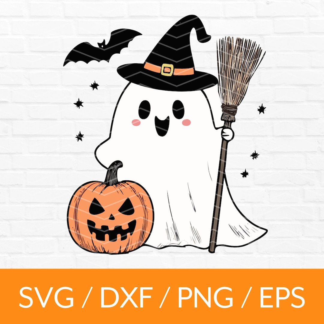 Сute Ghost Witch SVG, Boo Svg, Halloween Png, Halloween Svg, Boho Scary ...