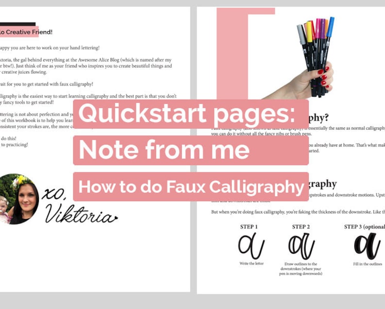Faux Calligraphy Printable Handlettering Worksheets | Brush Lettering ...
