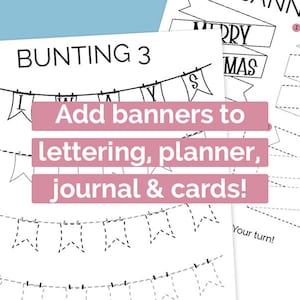 How to Draw Banners & Buntings Printable Worksheets for Lettering ...