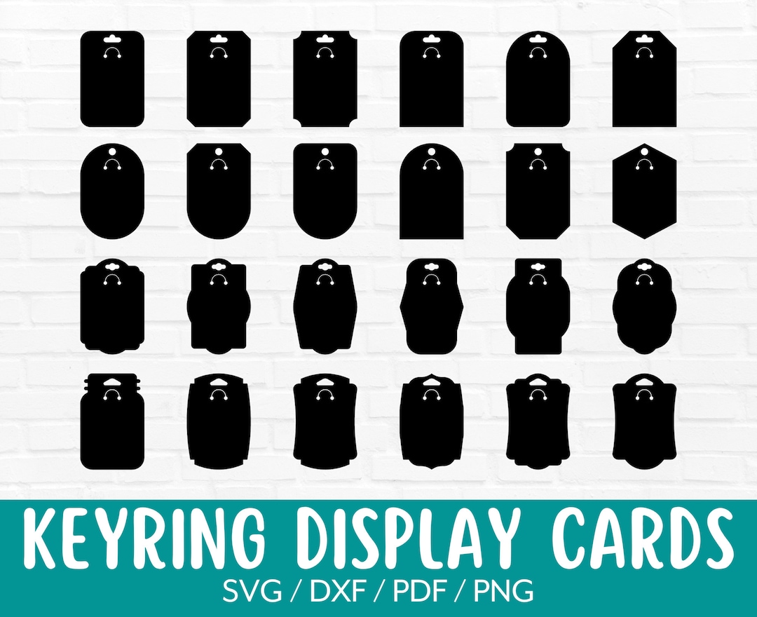 48 Keyring Display Card Svg Bundle, Keyring Holder Card Template ...