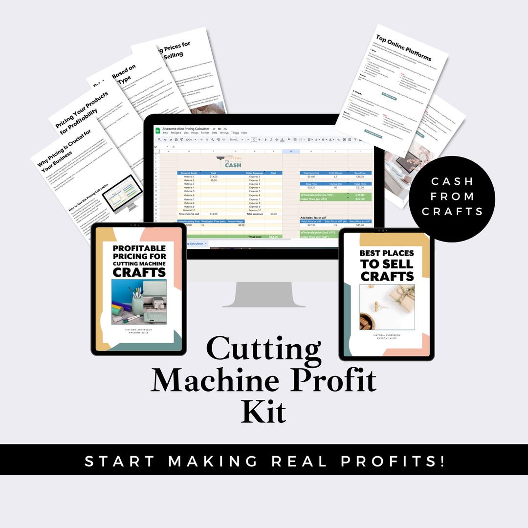Make Money With Cricut | Cutting Machine Profit Kit | Craft Pricing ...