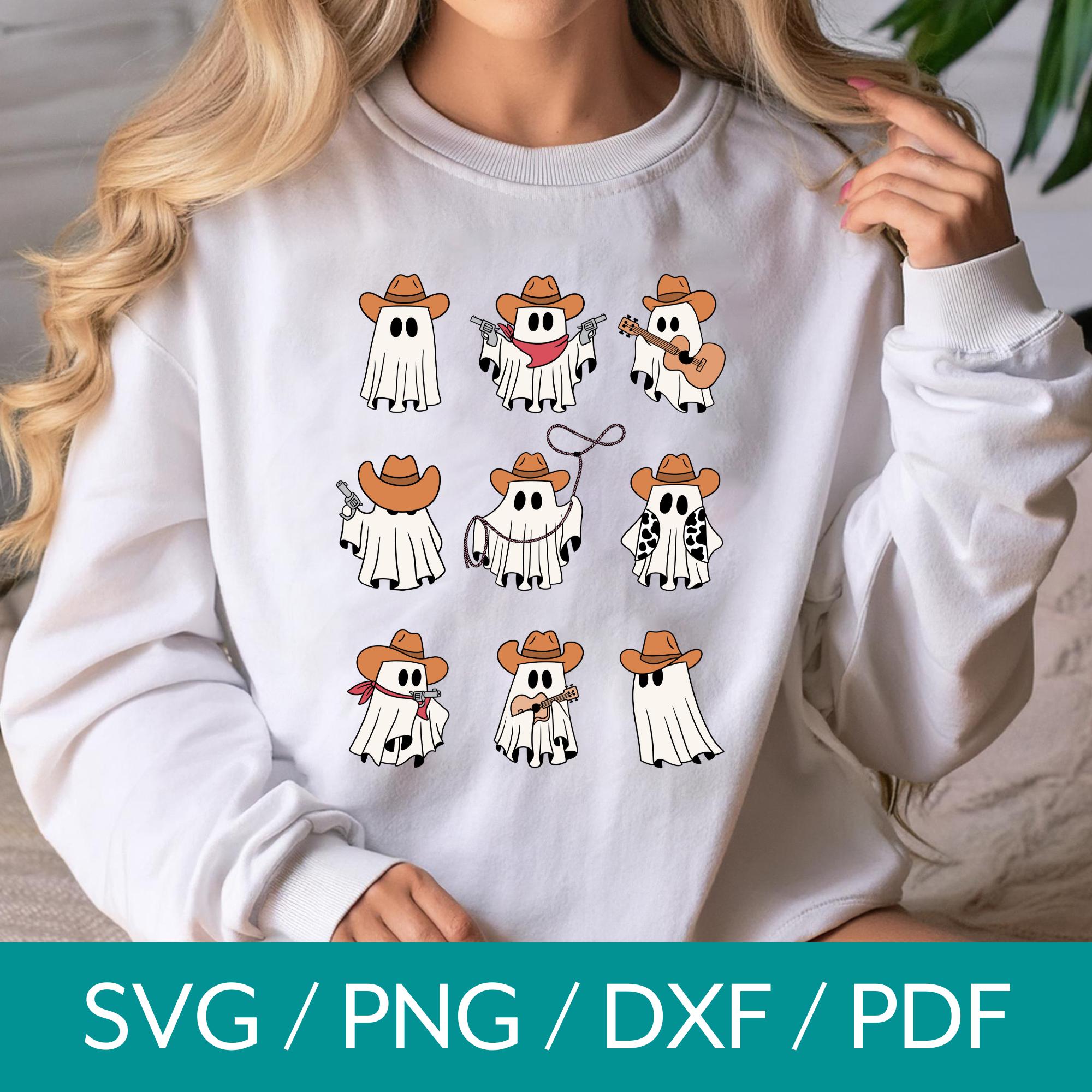 Cowboy Ghost Png, Ghost Collage Svg, Cowboy Ghost Dxf, Western Ghost ...