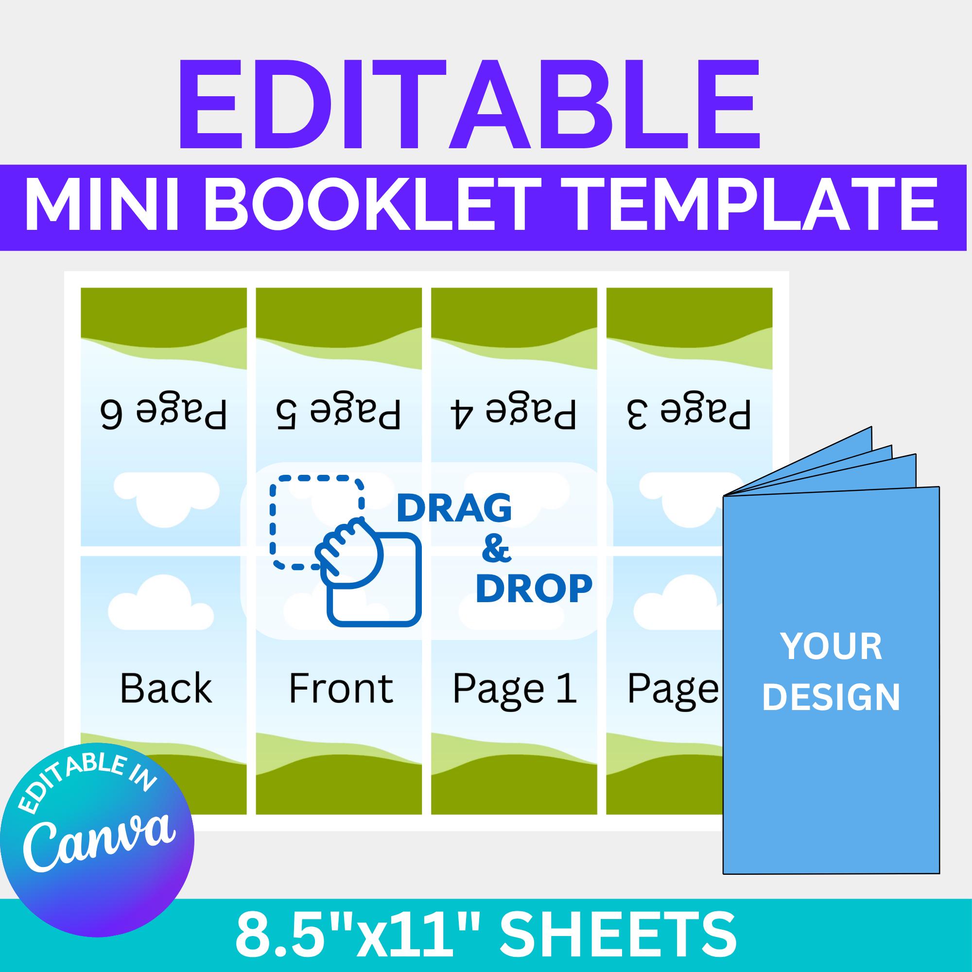 Editable Booklet Canva Template, Foldable DIY Book, Easy Drag & Drop ...