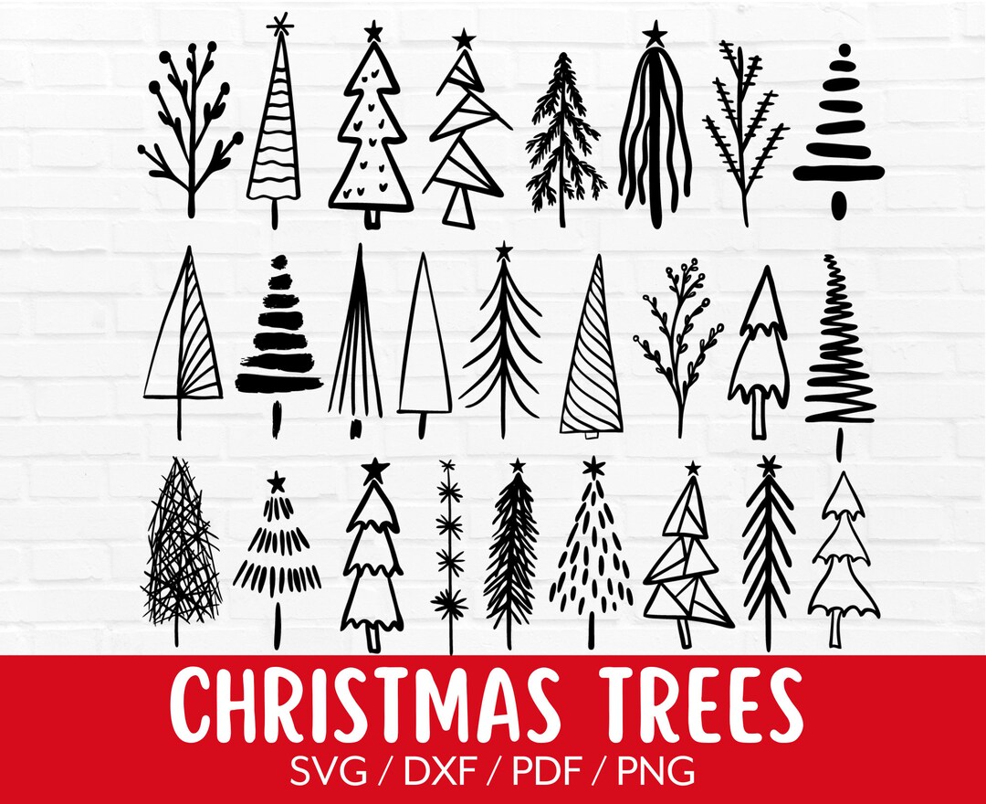 Christmas Trees Svg Bundle, Minimalistic Christmas Tree Scandinavian ...