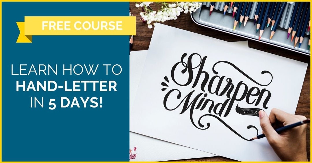 Free Hand Lettering Course | Learn Brush Lettering | Practice Workbook ...