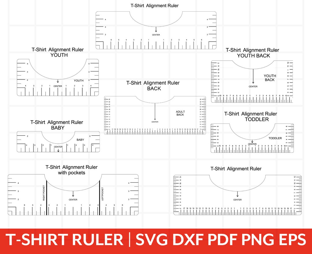 T-shirt Ruler Svg, Embroidery Logo Placement Guides, Alignment Tool ...