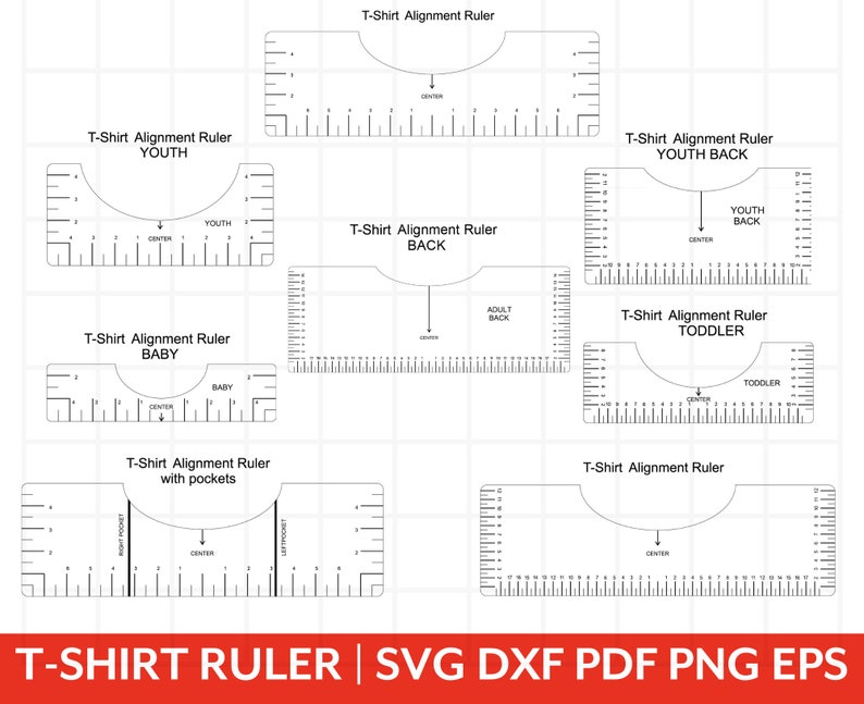 T-shirt Ruler Svg Embroidery Logo Placement Guides Alignment - Etsy