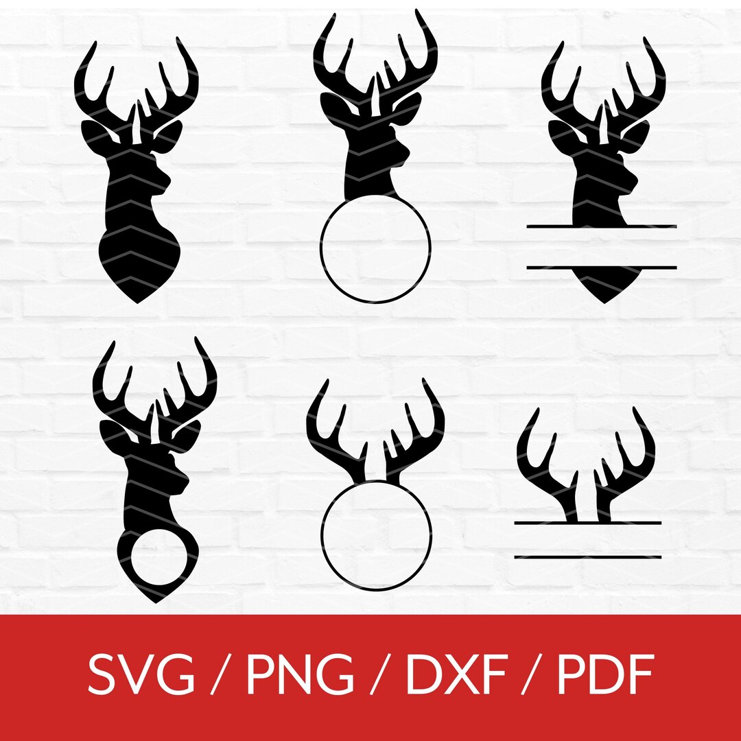 Deer Monogram Svg, Hunting Monogram SVG, Deer Antlers Svg, Deer Hunting Svg, Deer Head SVG, Buck ...