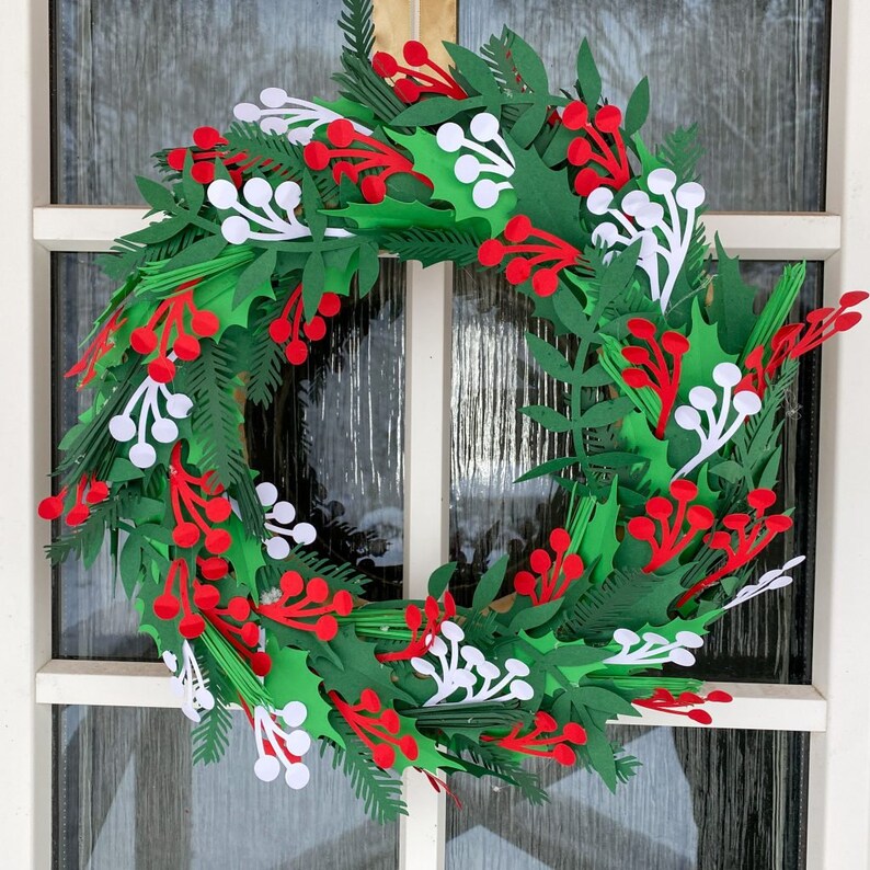 Christmas Wreath Svg Paper Christmas Wreath Svg 3D Wreath - Etsy