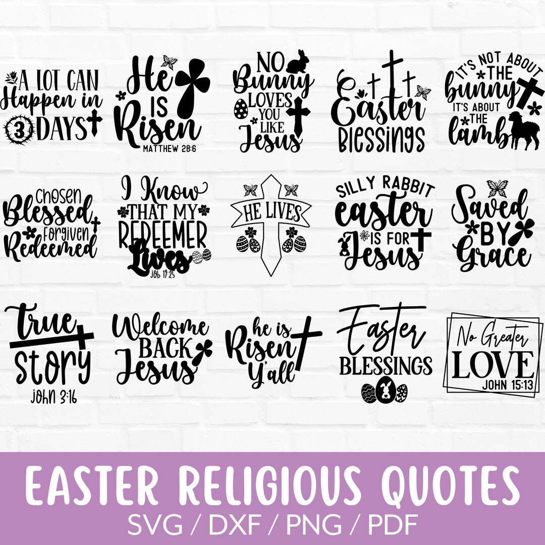 Religious Easter SVG, PNG Bundle, Christian Easter Quotes, Christian ...