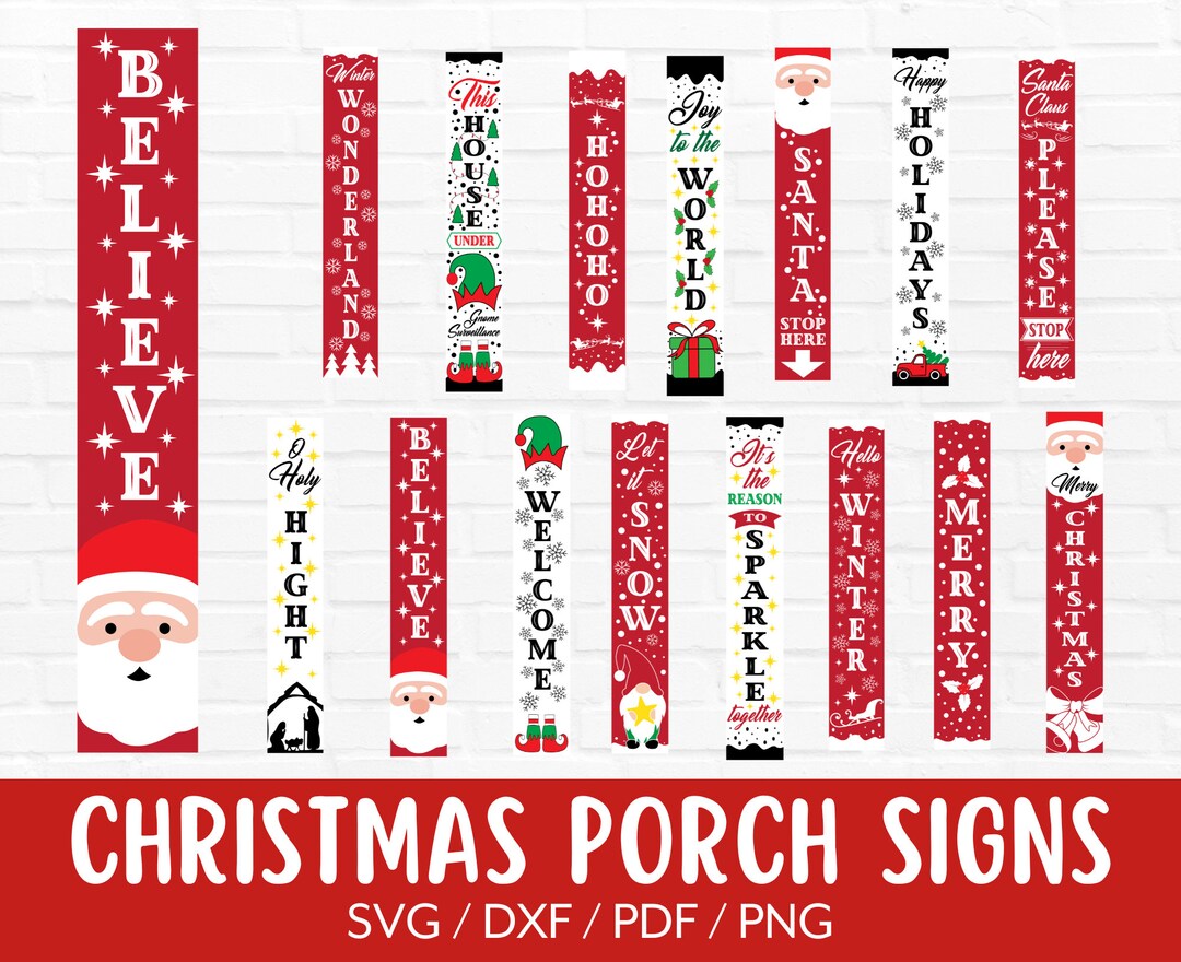 Christmas Porch Signs Svg Bundle, Christmas Home Sign Svg, Merry ...