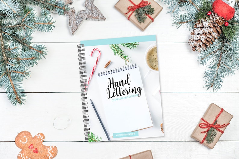 Hand Lettering Christmas Holiday Brush Lettering Practice | Etsy