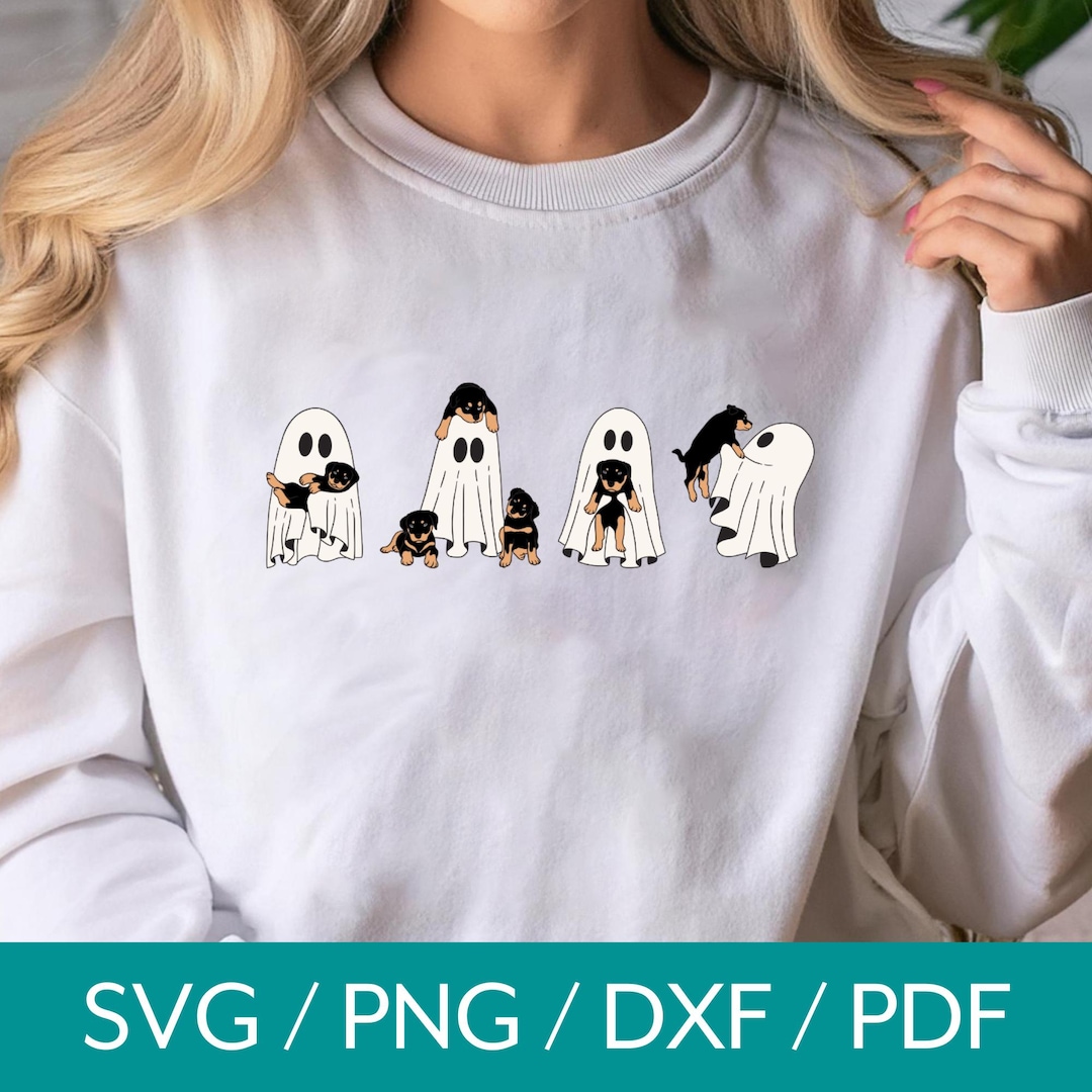 Ghosts With Dog Png, Cute Halloween Ghosts Svg, Dog Lover Ghost Dxf ...