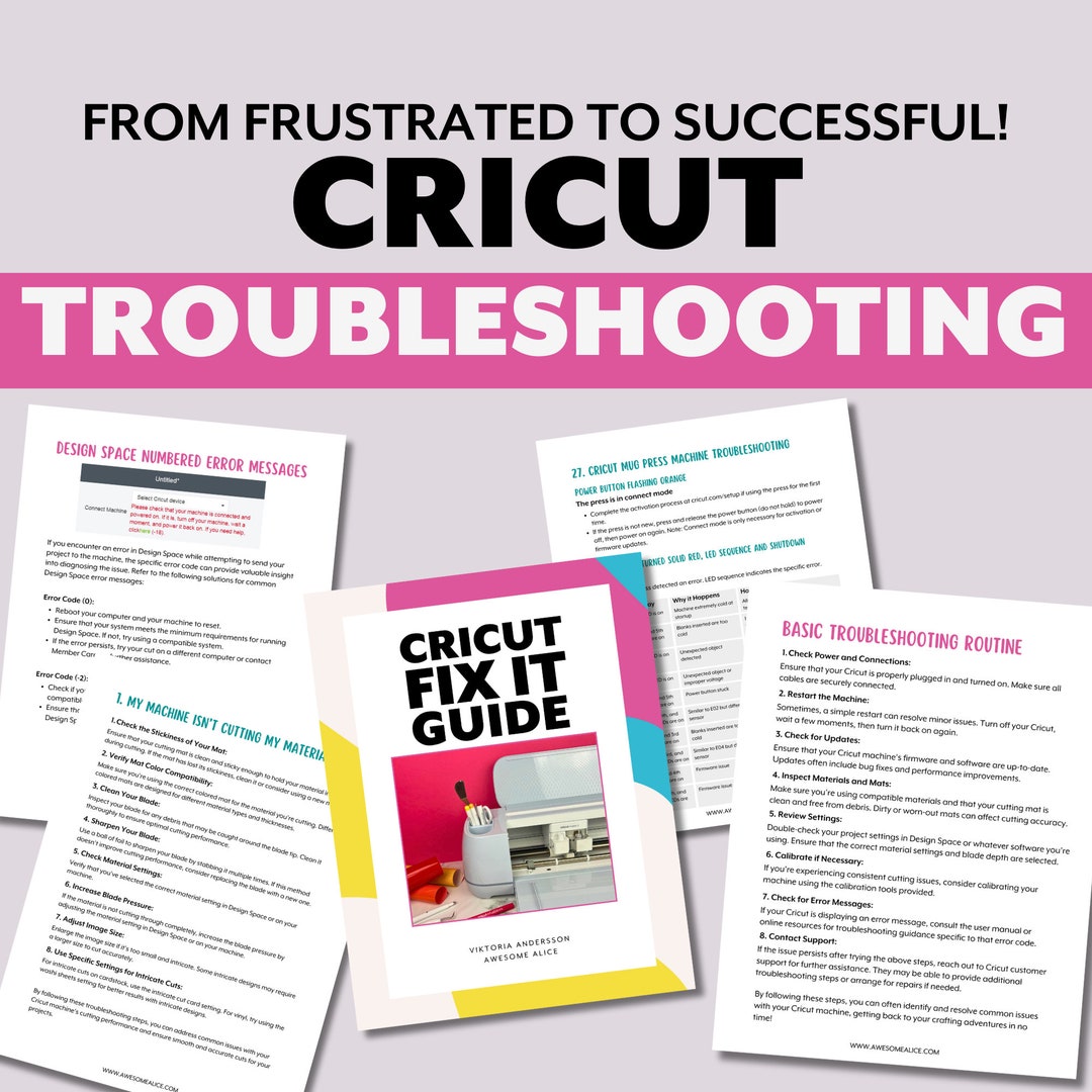 Cricut Fix It: Your Ultimate Troubleshooting Guide Ebook | Cheat Sheet ...
