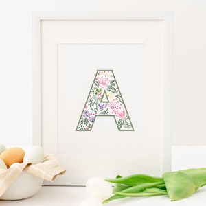 Floral Block Letters Alphabet Svg Bundle, Letter A-Z Clipart, Floral ...