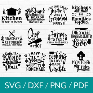 Kitchen Svg, Kitchen Svg Bundle, Baking Quotes DXF PNG, Cooking Svg ...