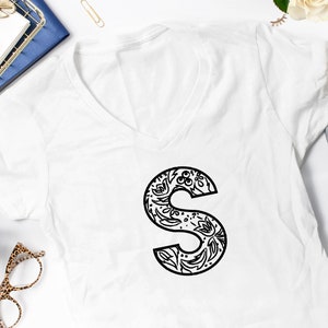 Floral Block Letters Alphabet Svg Bundle, Letter A-Z Clipart, Floral ...