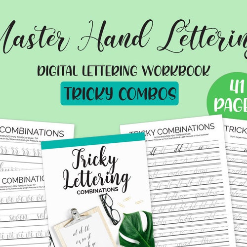 Tricky Lettering Combinations Practice Sheets Brush - Etsy