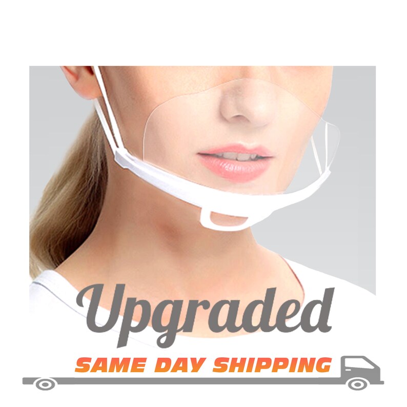 Lightweight Clear Mouth Shield Face Mask Plastic Reusable Mask | Etsy