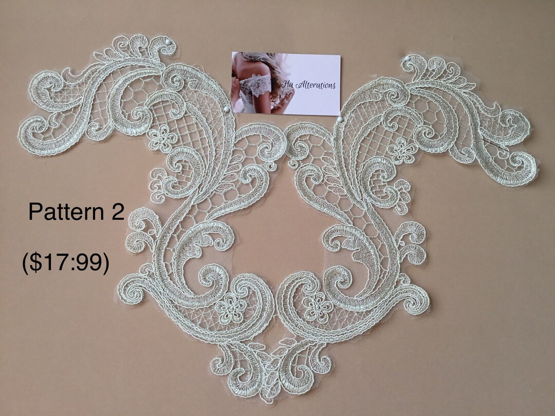 Lace,applique, High Quality,metallic Threading.lace Applique, Wedding ...
