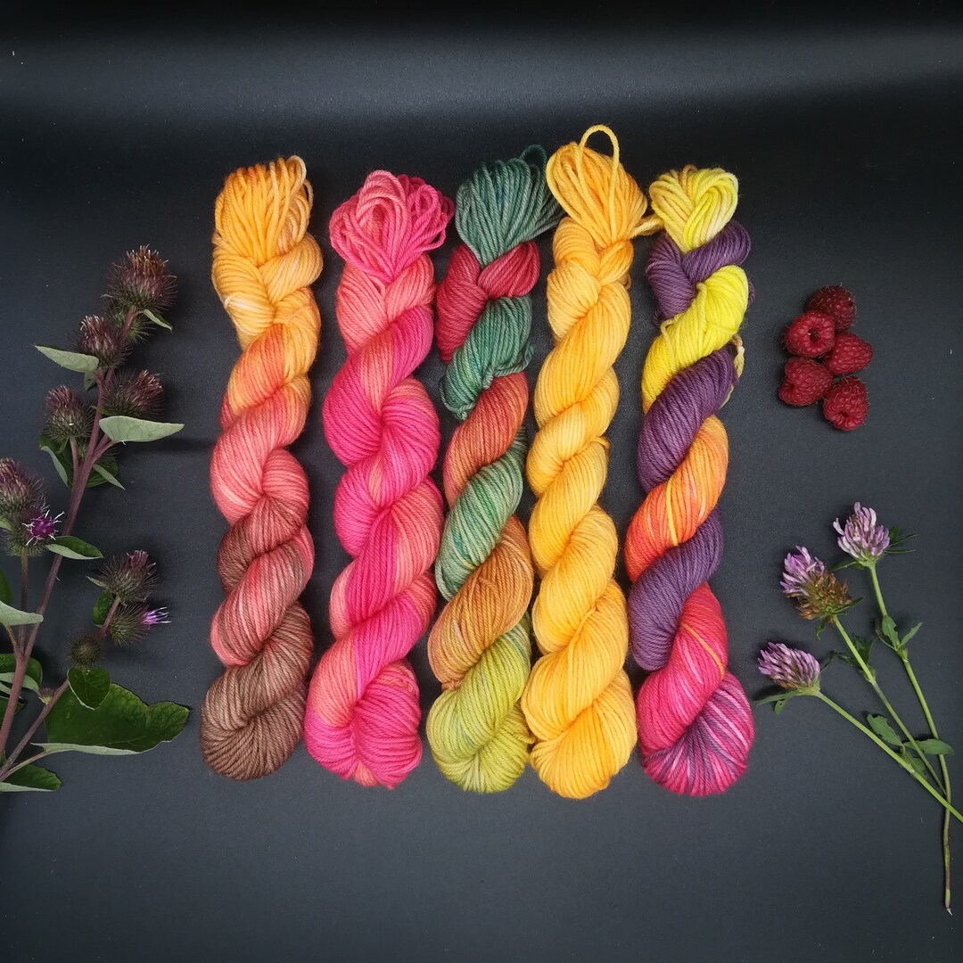Autumnal Yarns Mini Skein Set Autumn Tones Hand Dyed Yarn Double Knit ...