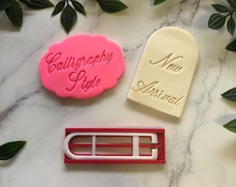 Cursive Style Large Font Cookie Fondant Stamp Set - Etsy