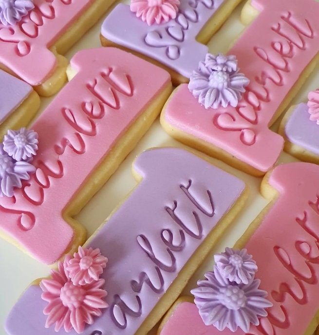 Cursive Style Large Font Cookie Fondant Stamp Set - Etsy