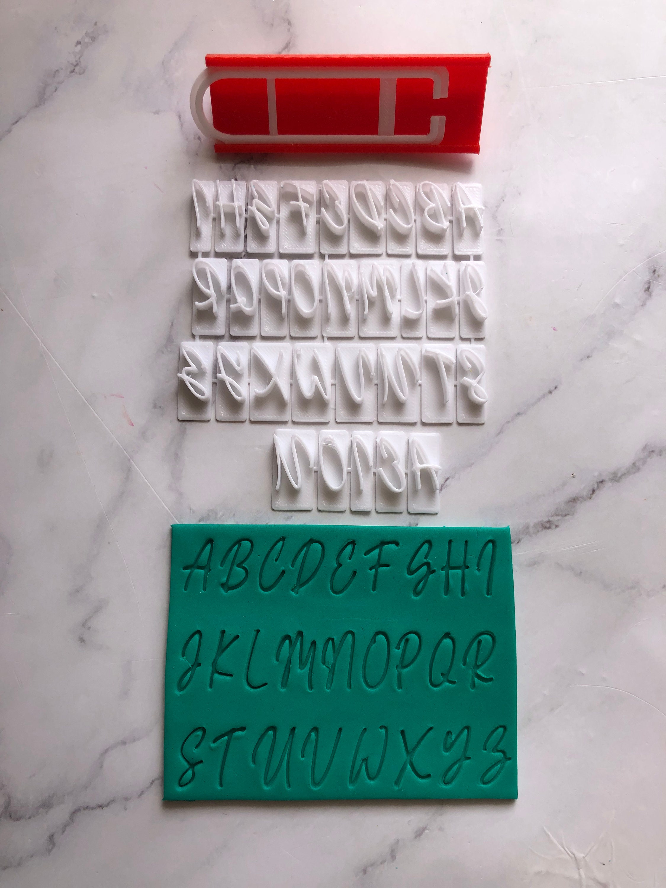 Signature Style Font Cookie Fondant Stamp Set - Etsy