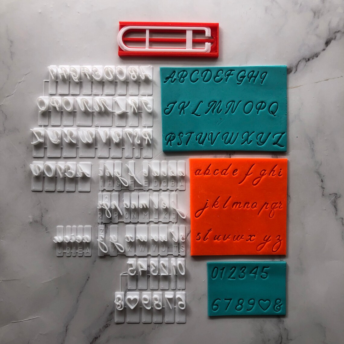 Script Style Font Cookie Fondant Stamp Set - Etsy