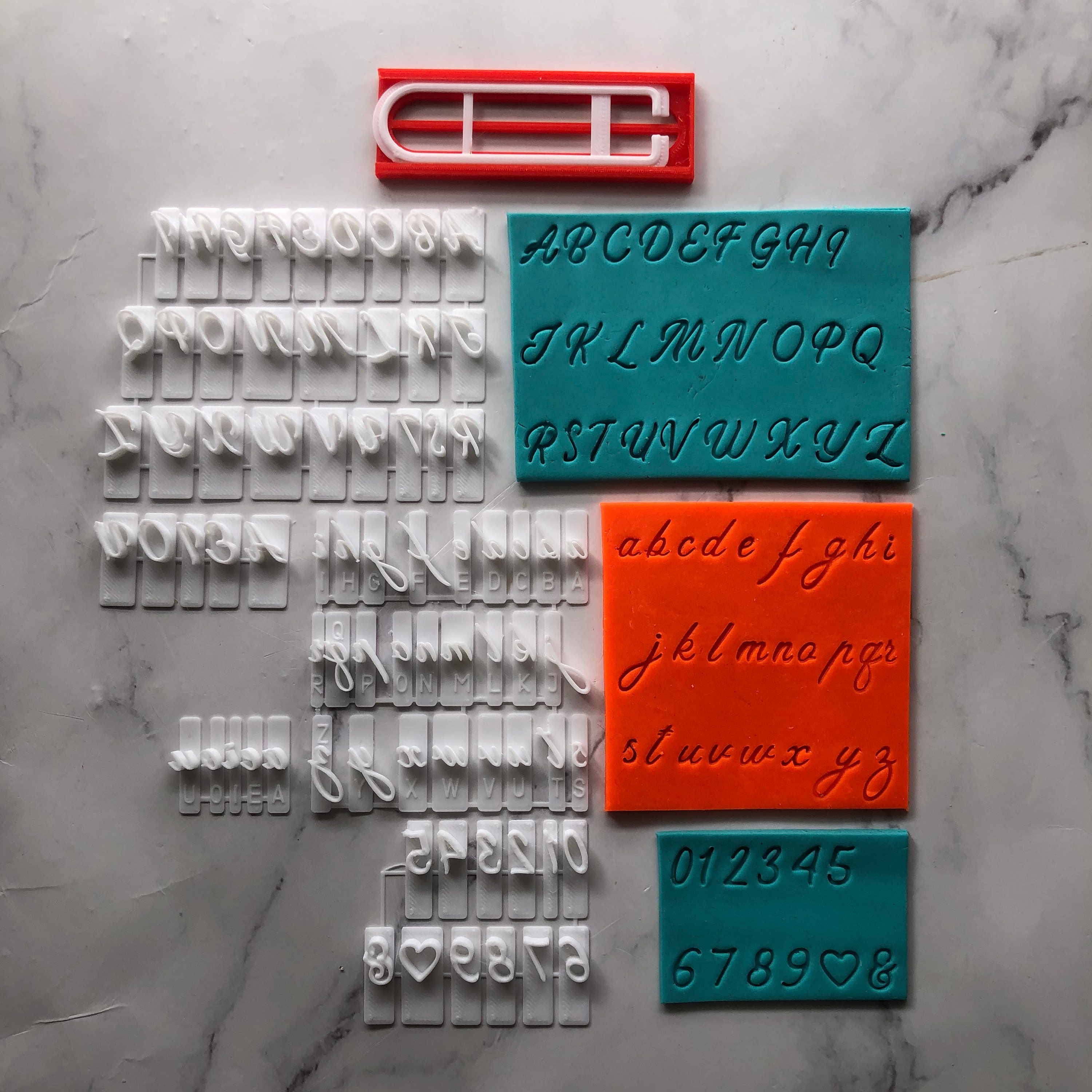 Script Style Font Cookie Fondant Stamp Set - Etsy