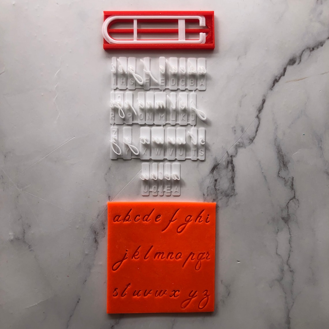 Script Style Font Cookie Fondant Stamp Set - Etsy