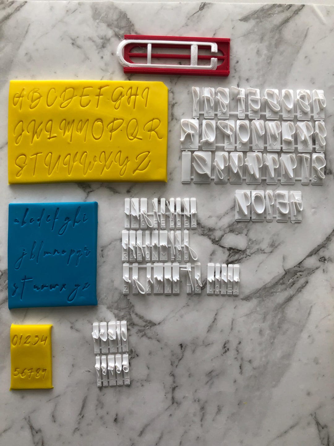 Caramel Signature Style Font Cookie Fondant Stamp Set - Etsy